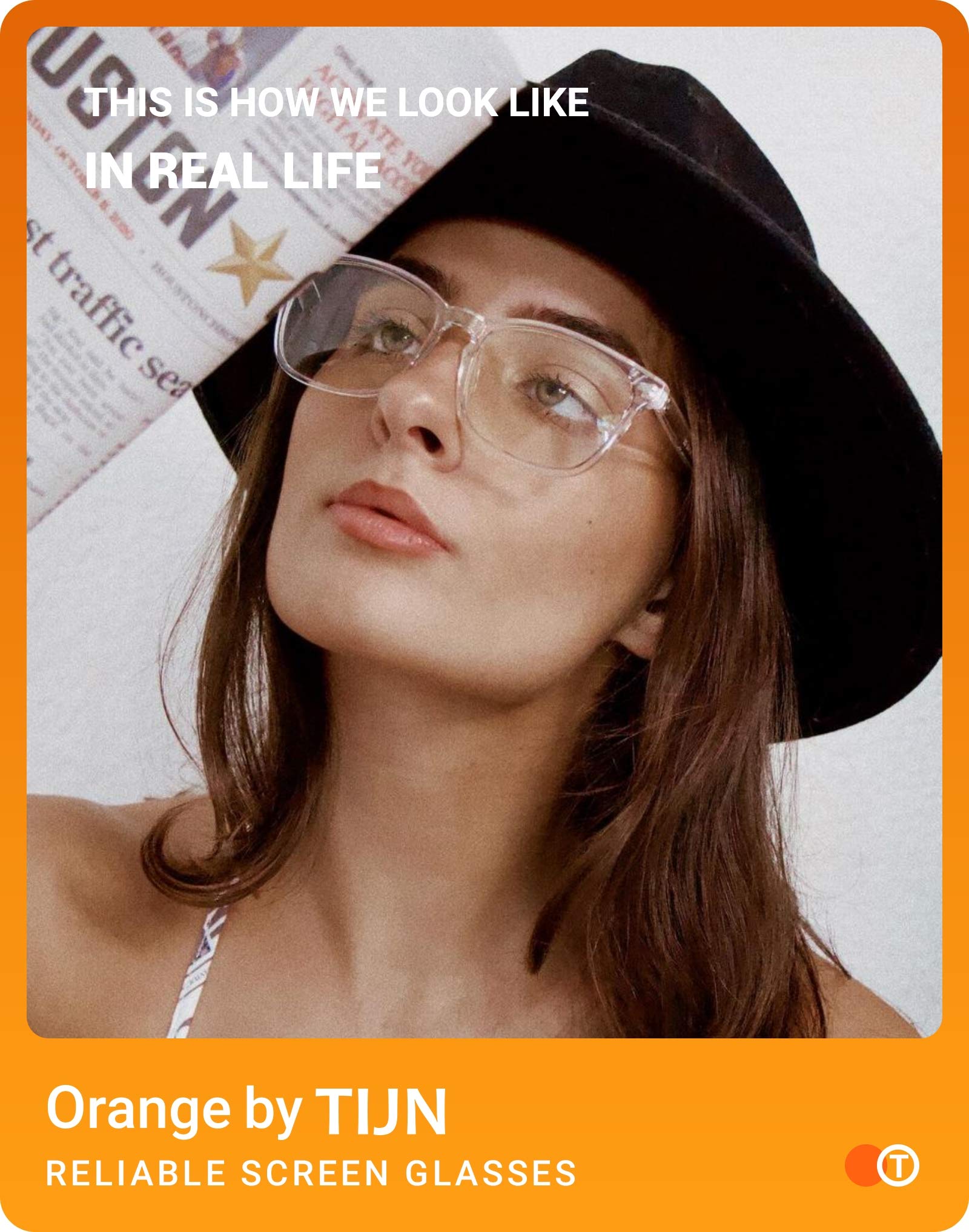 TIJN Unisex Stylish Square Non-Prescription Eyeglasses Glasses Clear Lens Women Men Eyewear