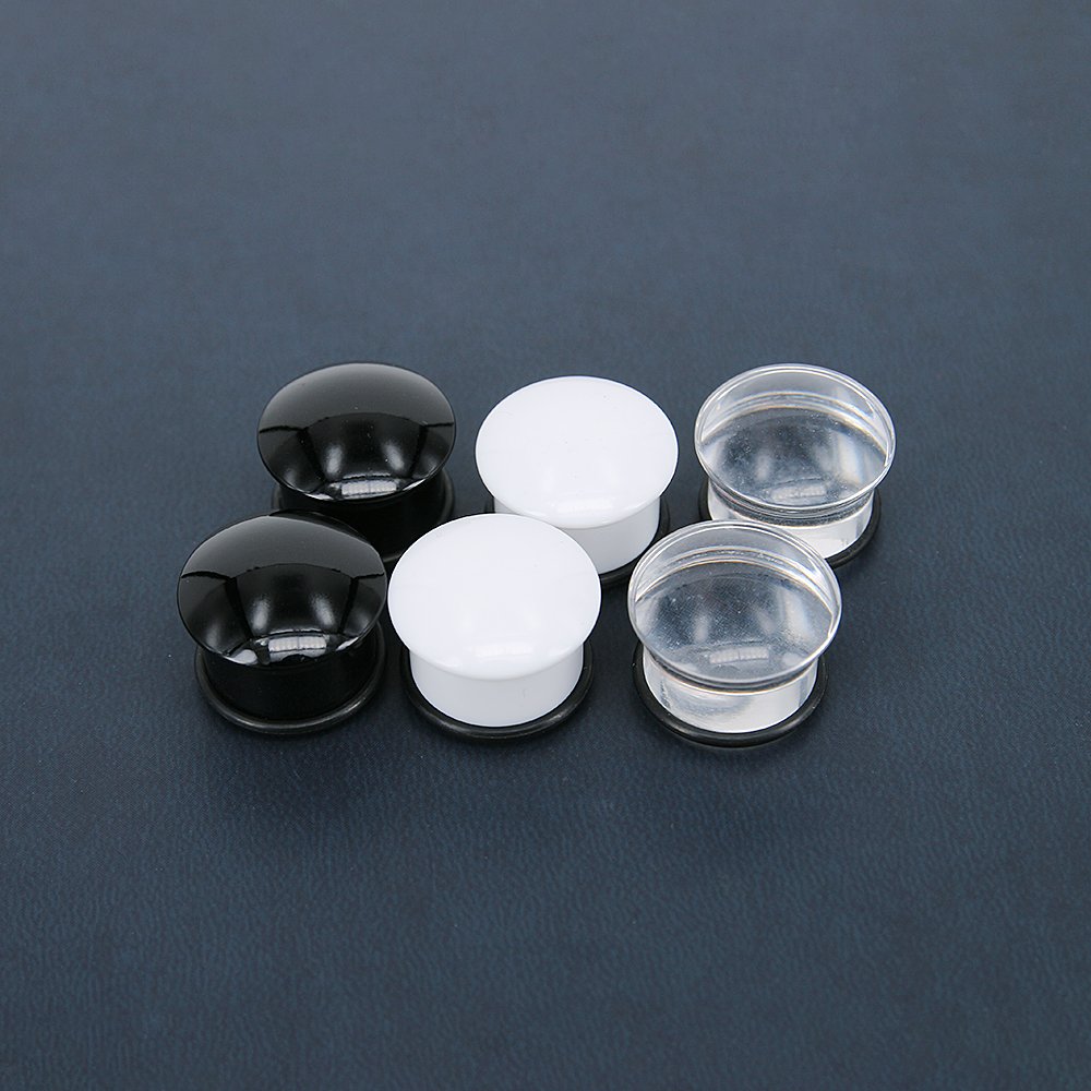 ZS Set of 3 Pairs Single Flare Acrylic Ear Plugs Tunnel Expander Piercing Ear Gauges with O-Ring (Gauge=3/4"(20mm))