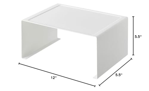 Yamazaki Home Tower Stackable Kitchen Rack Storage Organizer Counter Shelf, Large, White