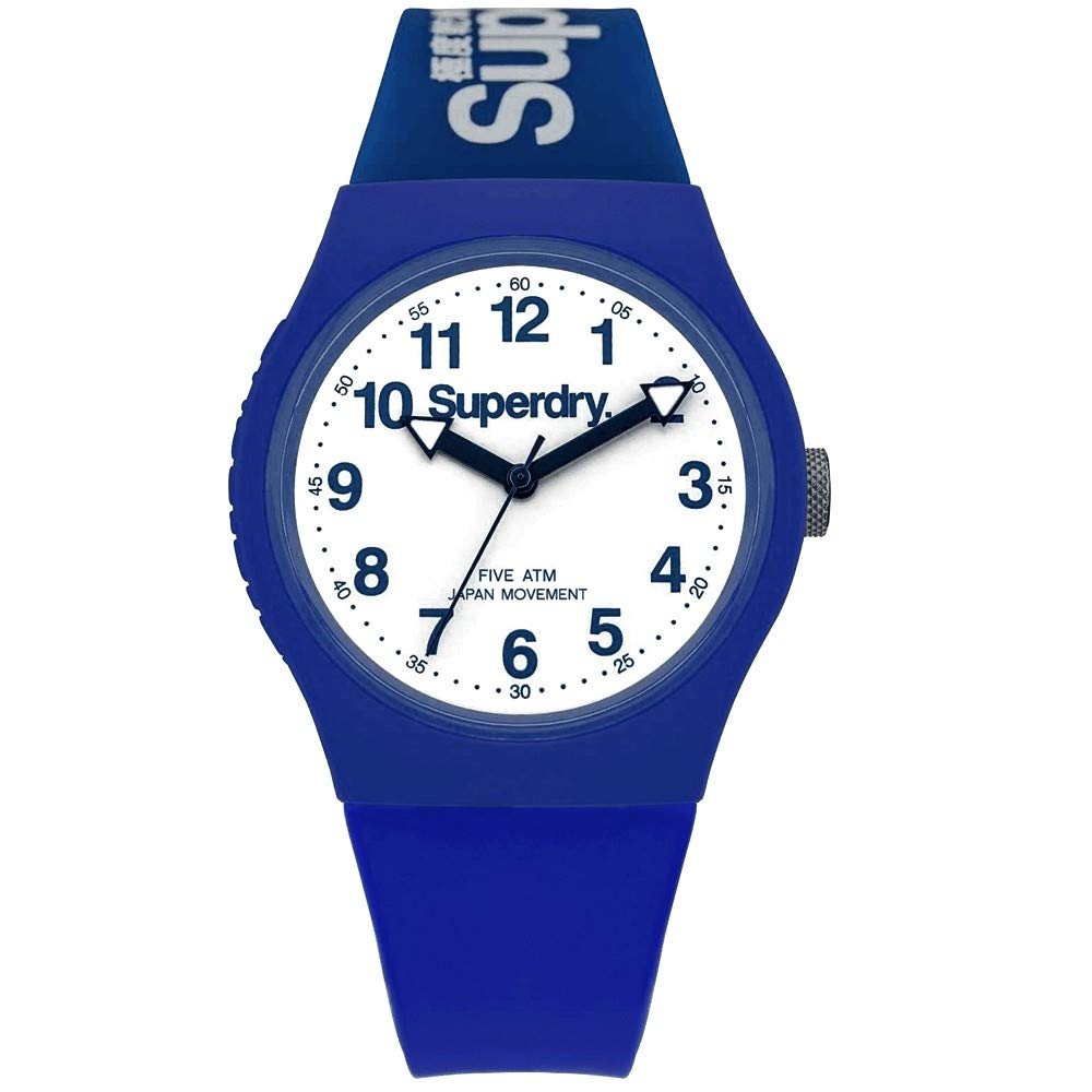 Superdry 'Urban' Quartz Plastic and Silicone Dress Watch, Color:Blue (Model: SYG164U)