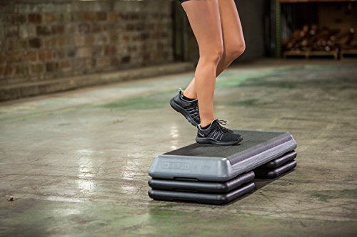 The Step (Made in USA Original Aerobic Platform for Total Body Fitness β Health Club 4 Risers Grey
