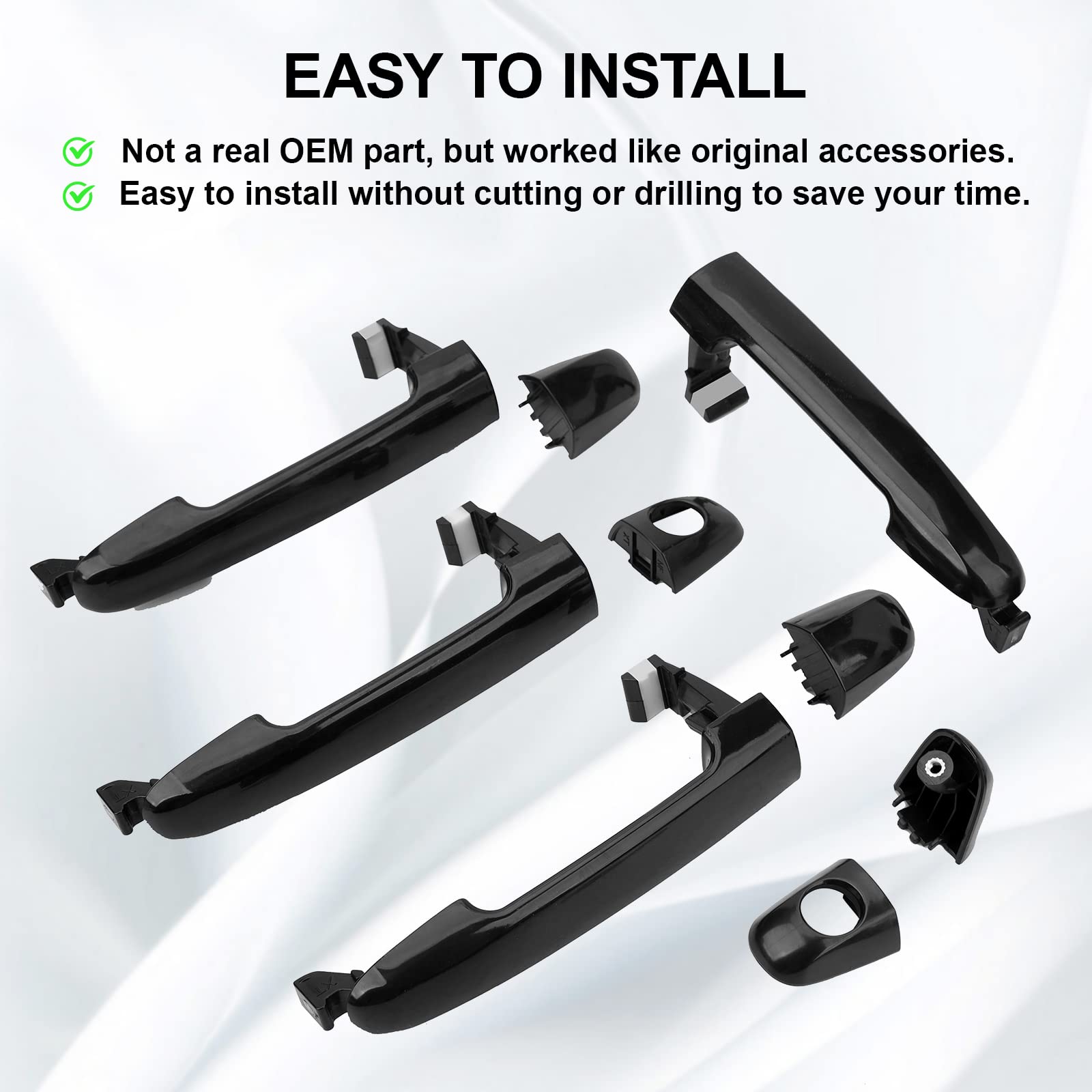 Tutor Auto 4Pcs Exterior Door Handle Compatible with Hyundai Sonata 2005 2006 2007 2008 2009 2010 Replace 82651-3K000 826513K000 for Front Rear Passenger Side Driver Right Left Side