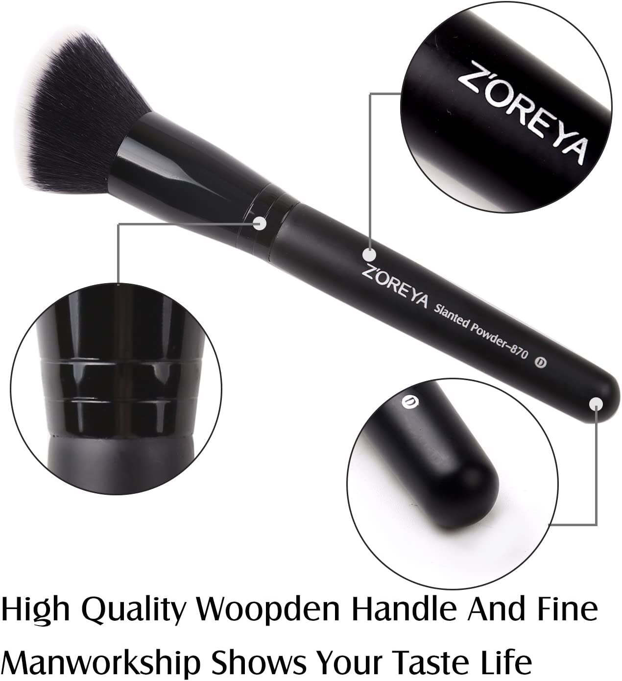 ZOREYA Makeup Brushes 15Pcs Makeup Brush Set Premium Synthetic Powder Foundation Contour Blush Concealer Eye Shadow Blending Liner Make Up Brush Kit