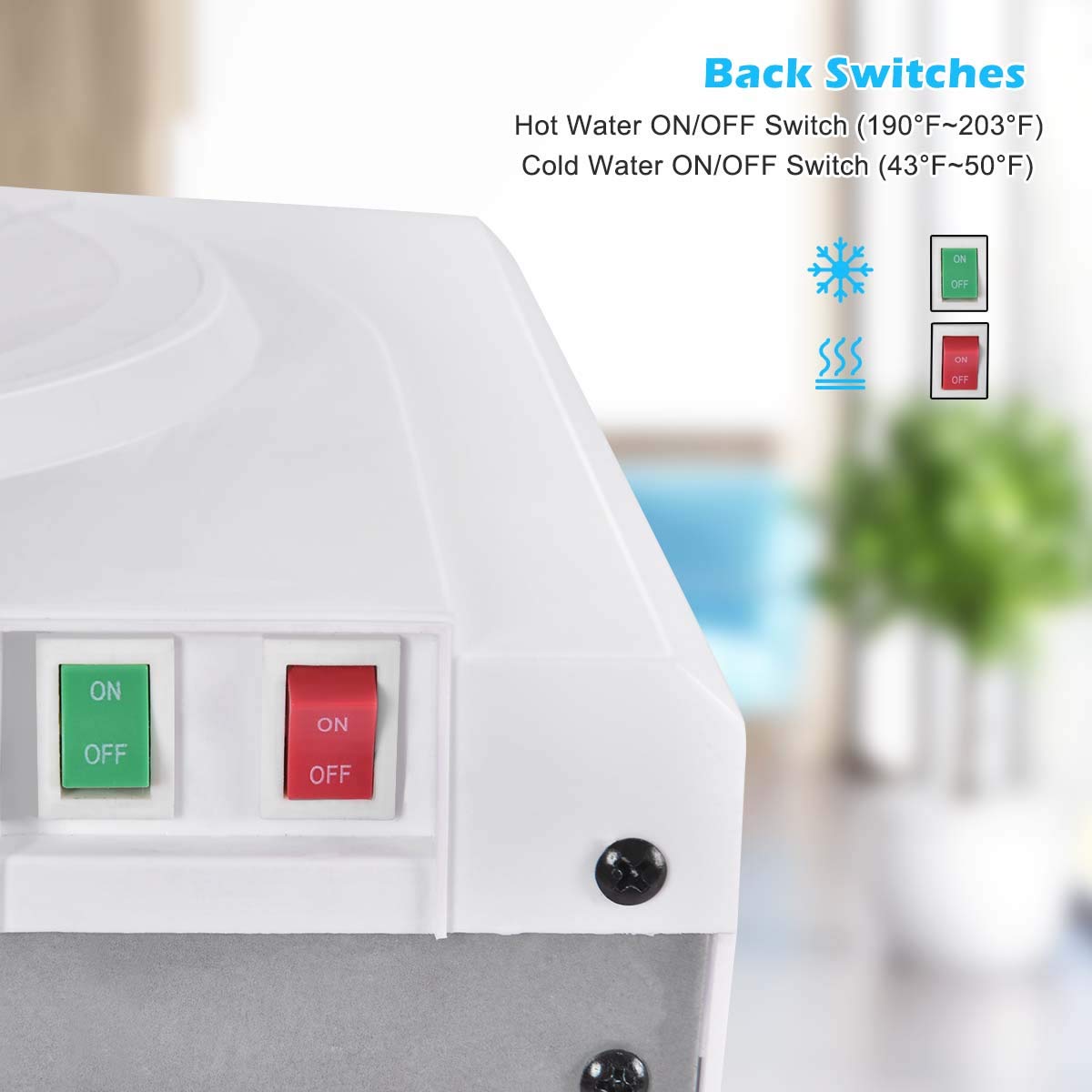 Water Dispenser, Water Dispenser with Adjustable Water Temperature, Cold Water and Hot Water Available Water Dispenser, Water Dispenser for Home and Office Use - White