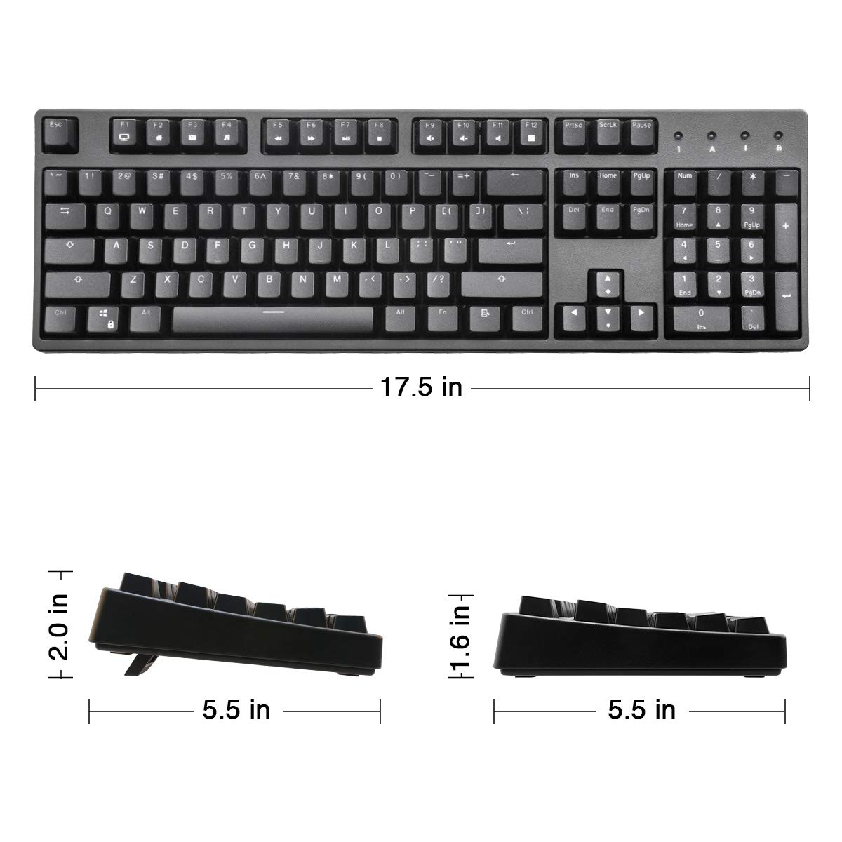 VELOCIFIRE Wireless Mechanical Keyboard Ergonomic, VM02WS 104-key Full Size with Brown Switches White Backlit & High Battery Lasting for Copywriters, Typists, Programmer(Black)