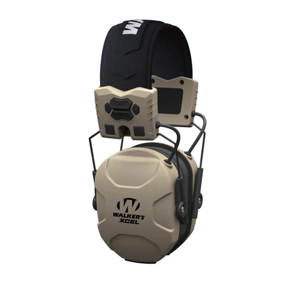 Walkers XCEL 100 Digital Electronic Hearing Protection Muff with Voice Clarity and Shooting Glasses Bundle