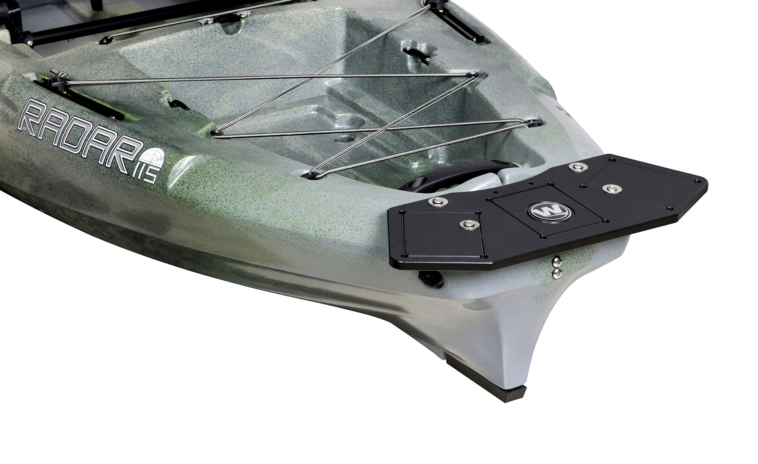 Wilderness Systems Kayak Stern Mounting Plate Gen 2 | Fits ATAK 140 / Radar Kayaks | Torqueedo Motor Mount | Kayak Power Pole Mount | Kayak Accessory Mount, Black, One Size (8070236)