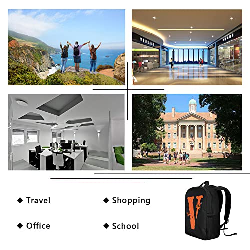 Ynxhroe Backpack 17 Inch Laptop Backpack 3d Print Fashion V Letter Durable Hiking Backpack for Men Women Kids Travel