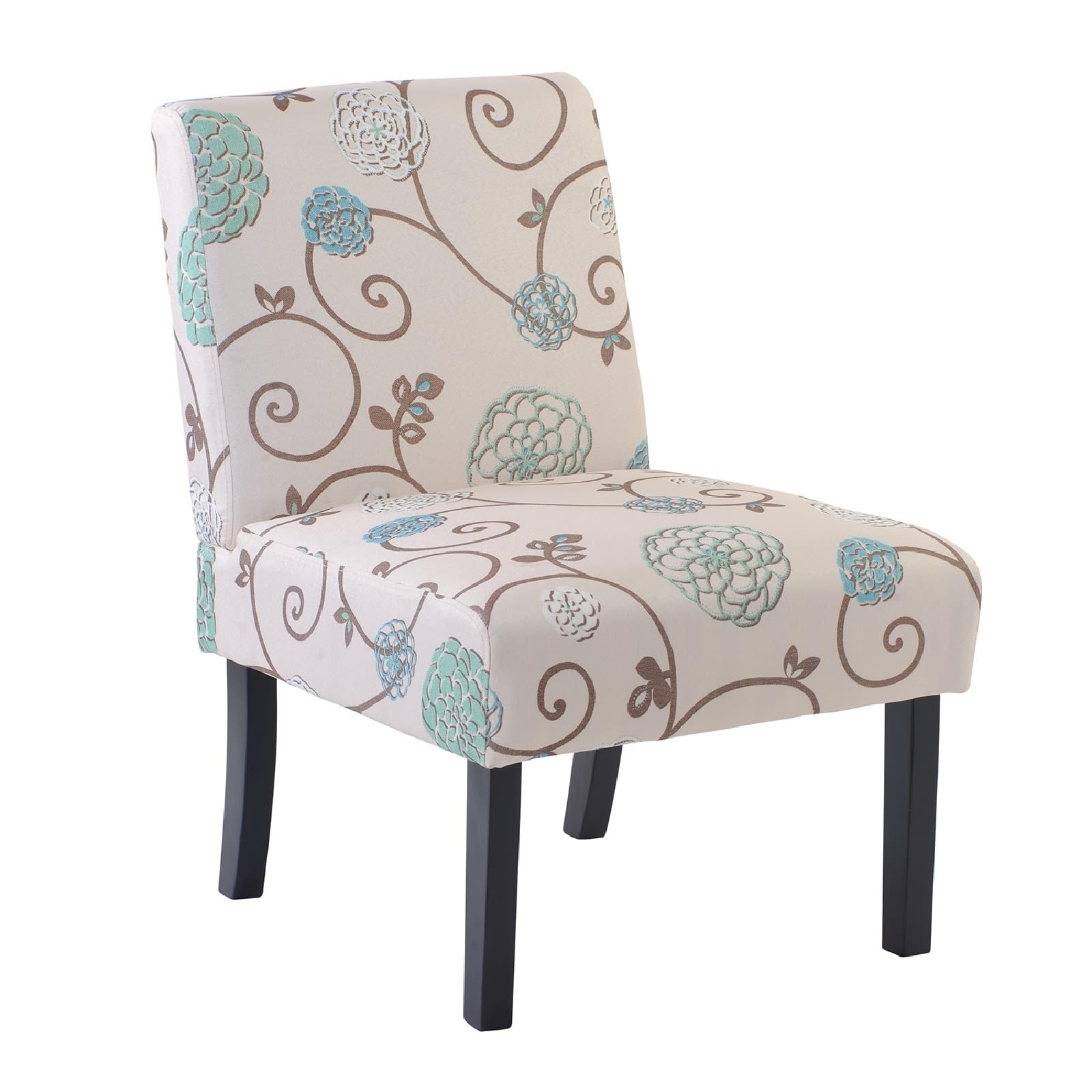 Wycian Kitchen Chair High Chair Seat, Sofa Chair Set 2PCS Upholstered Beige with Script Pattern Seat Height 16.5" Living Room Bedroom Dining Rooms Garden