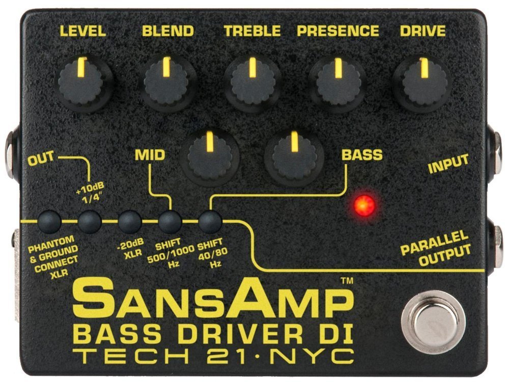 Tech 21 SansAmp Bass Driver DI V2 Bundle with 3 Patch Cables and Dunlop Variety Pick Pack