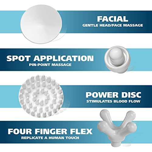 Wahl All Body Corded Light Soothing Vibratory Massager with 4 Attachment Heads - 2 Massaging Speeds - Massage Tools for Back, Foot, Neck, and Leg Massage β FSA Eligible - Model 4120-600