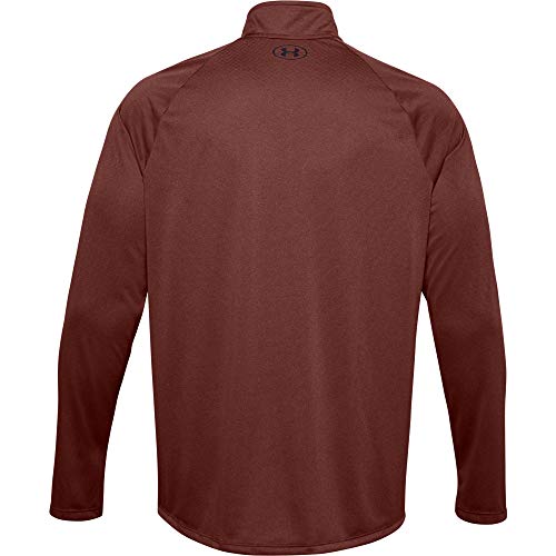 Under Armour Men's Tech 1/2 Zip Long-Sleeve T-Shirt , Cinna Red (688)/Black , Medium