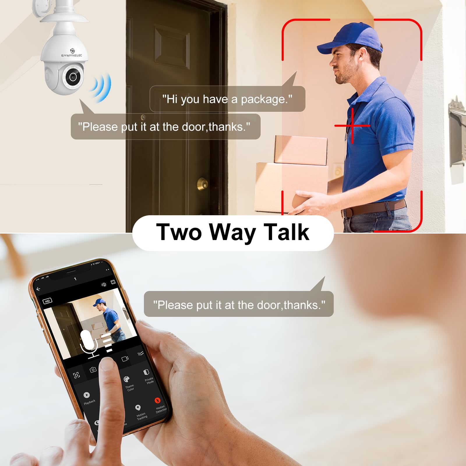 SYMYNELEC Light Bulb Security Camera Outdoor Waterproof, 2K 4MP 2.4GHz Wireless WiFi Light Socket Security Cam 360 Motion Detection Tracking Color Night Vision 2 Way Talk Works with Alexa (Black)
