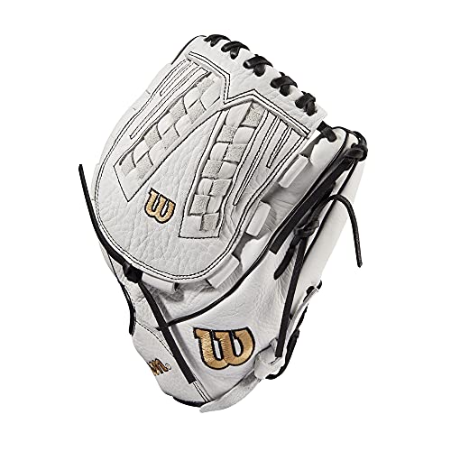 Wilson 2022 A1000 V125 12.5" Fastpitch Outfield Glove - Left Hand Throw, Black/White/ Metallic Gold