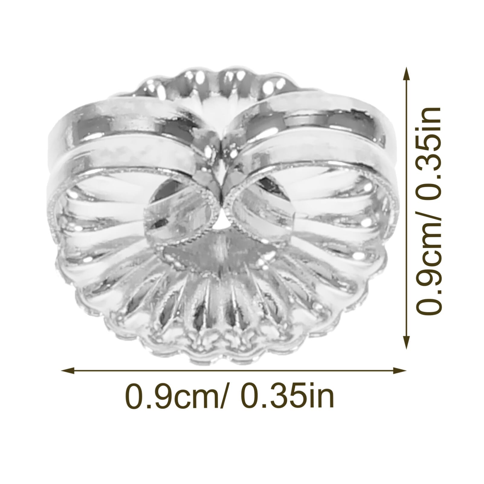 VILLCASE 20pcs Flower Earring Backs for Droopy Ears Safety Earring Studs Secure Locking Ear Backs Studs Replacement for Heavy Earrings Jewelry Findings Silver