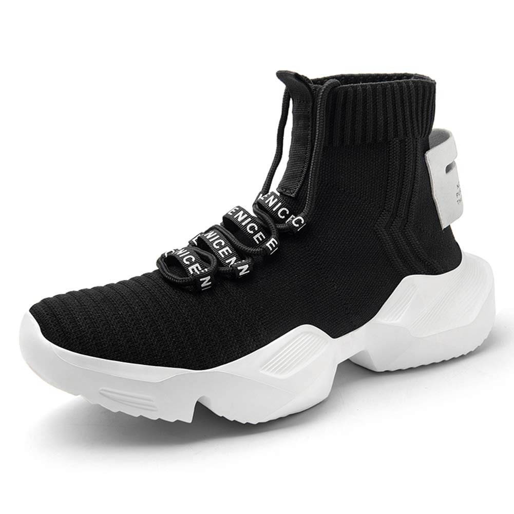 YOHI Mens Running Shoes High Top Sneakers Stylish Blade Tennis Walking Casual Shoes Athletic Gym Shoes Black Size 13