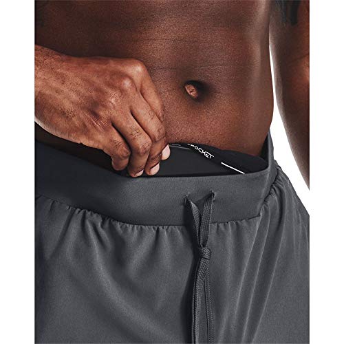 Under Armour Qualifier Speedpocket 7-inch Linerless Running Shorts, Pitch Gray (012)/Pitch Gray, Small