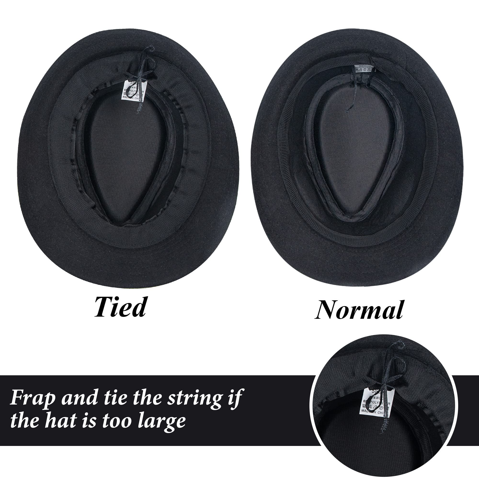 Womens Mens Classic Felt Trilby Hat Short Brim Fedora Hat Black Manhattan Gangster Jazz Hat for Unisex