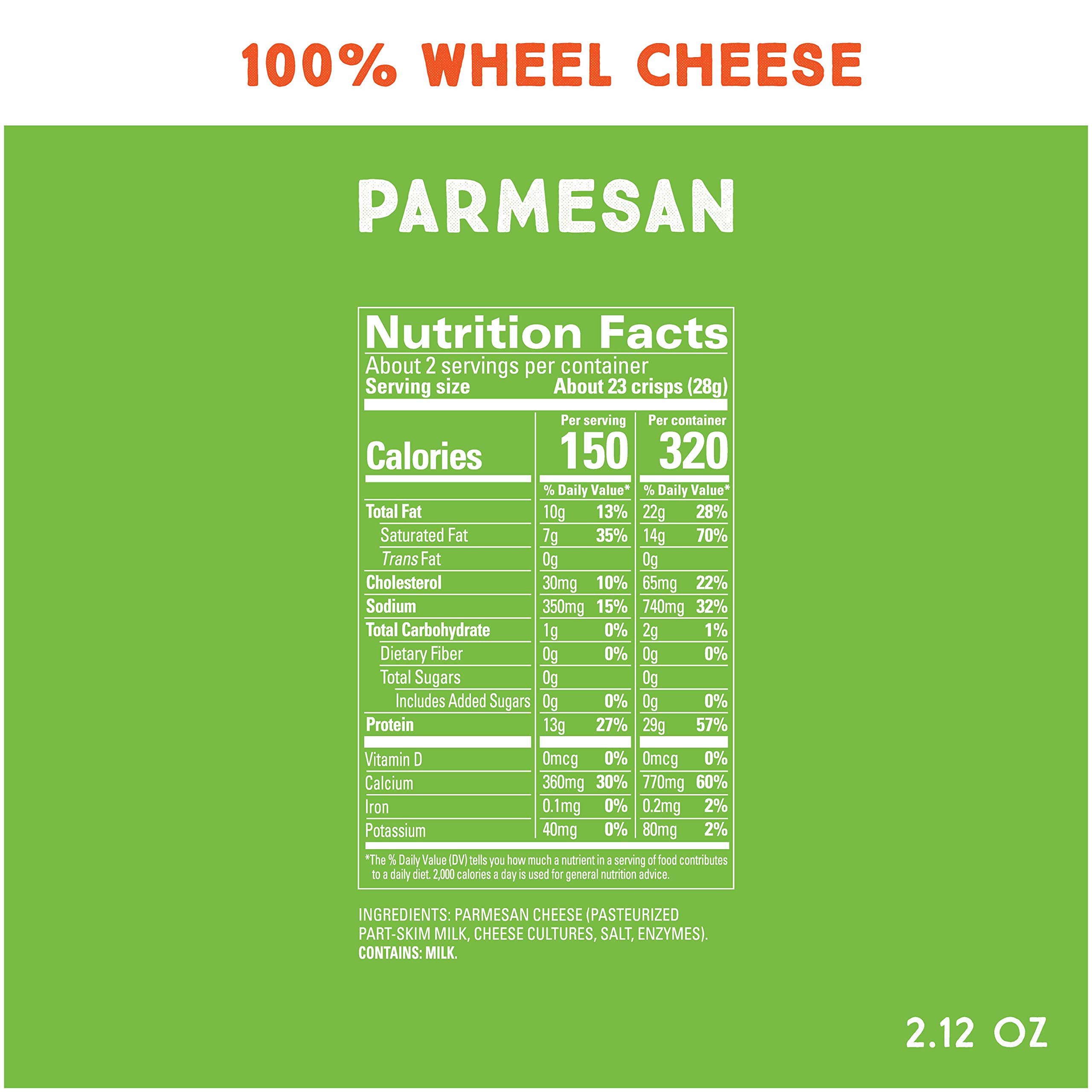 Whisps Cheese Crisps Parmesan Cheese | Protein Chips | Healthy Snacks | Protein Snacks, Gluten Free, High Protein, Low Carb Keto Food (2.12 Oz, 3 Pack)