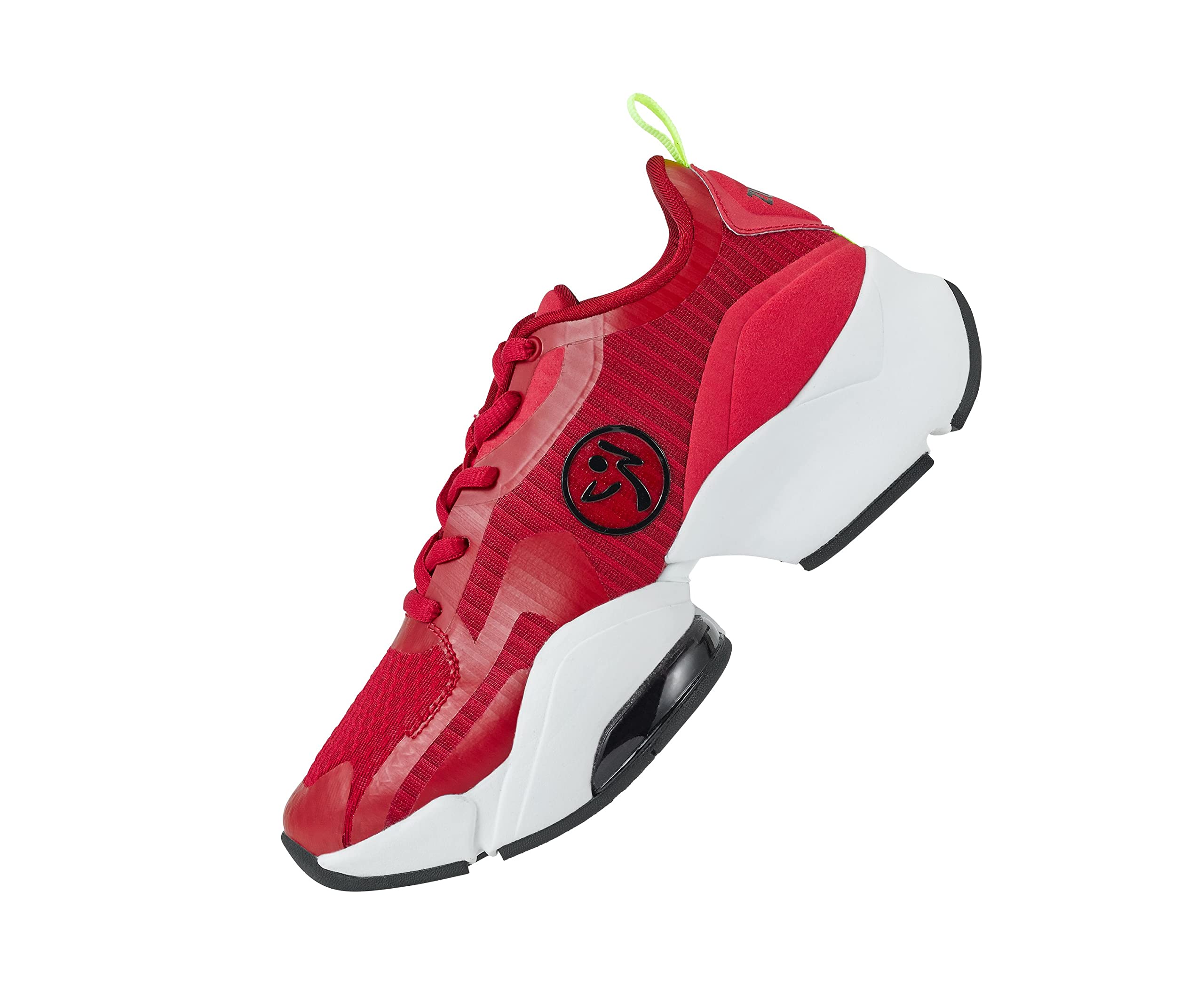 ZUMBA Workout Sneakers, Cute Non-Slip Shoes for Women Classic Air Stomp, Red, 8.5