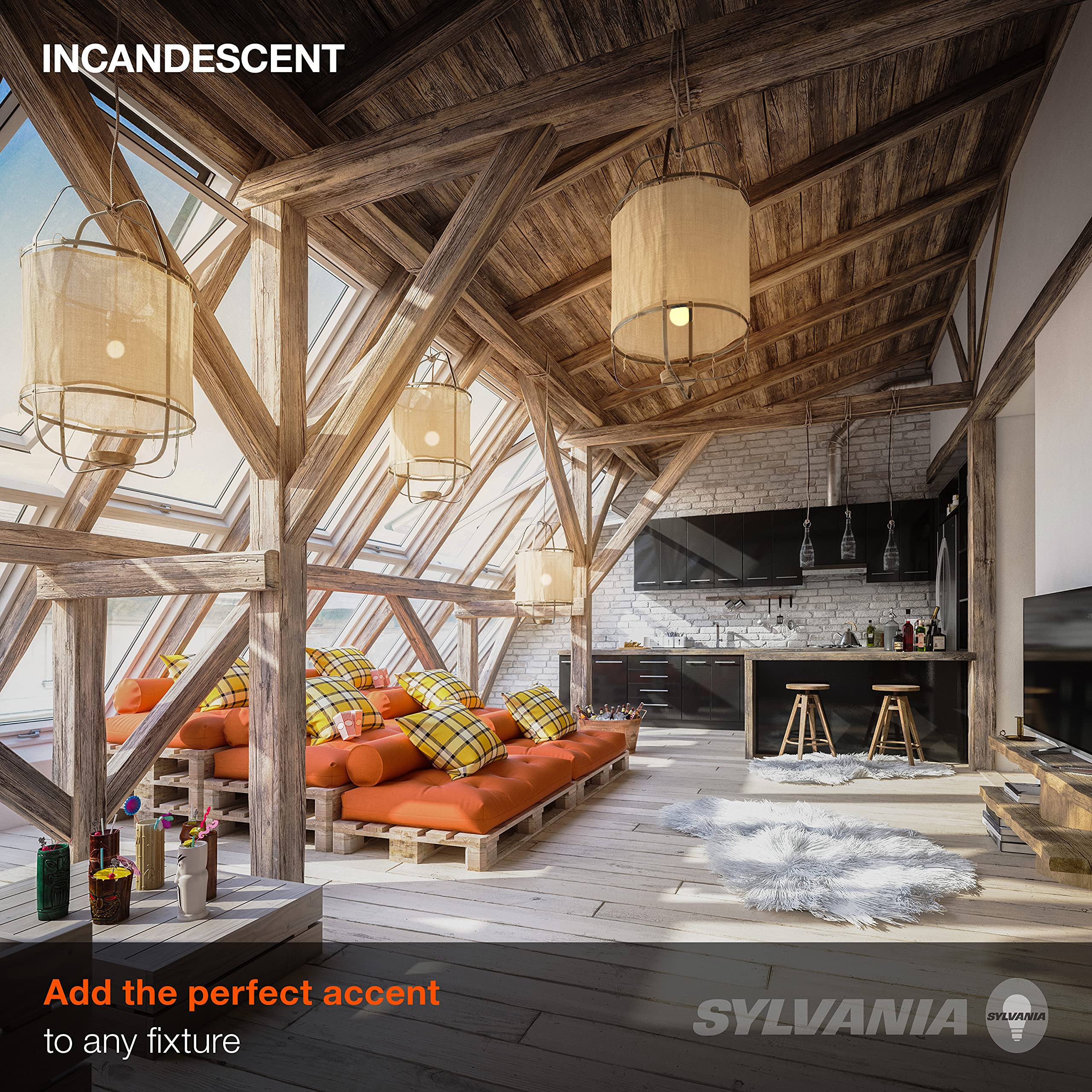 SYLVANIA Incandescent G25 Décor Globe Light Bulb, 40W, Dimmable, E26 Medium Base, Clear, 2850K, Warm White - 6 Pack (14191)