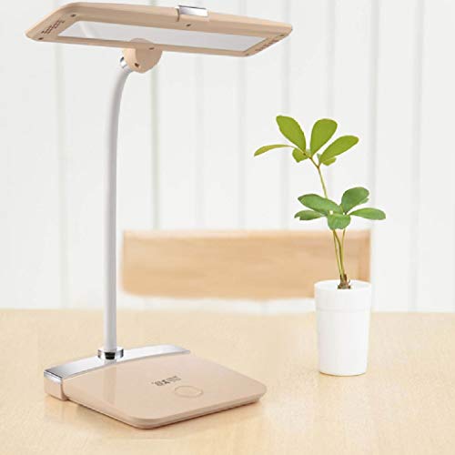 XMMDD Desk Lamp,Eye Caring Table Lamps for Study, Reading and Bedroom, Dimmable Office Lamp with USB Charging Port,LED Bedroom Bedside Reading Light