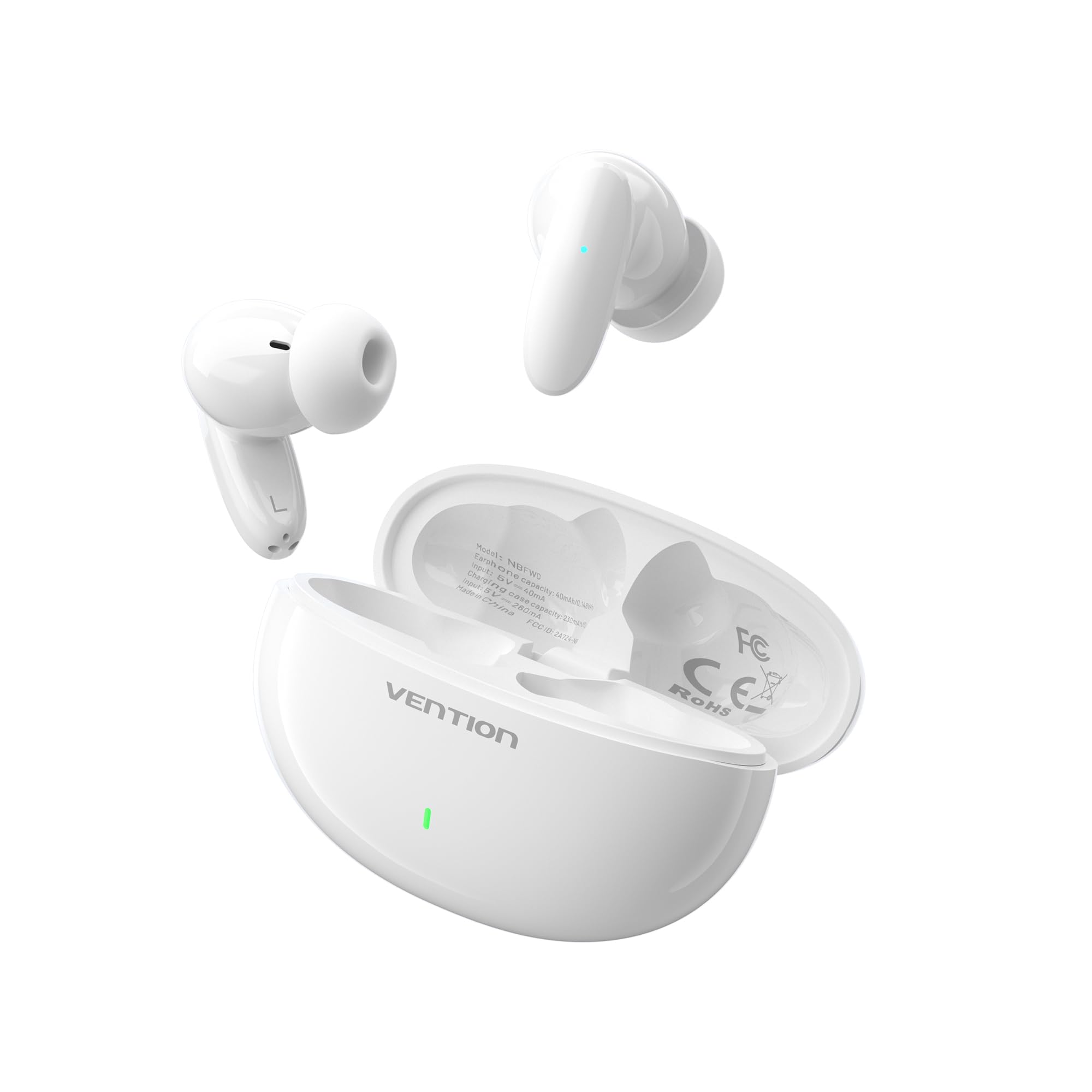 VENTION True Wireless Earbuds - Bluetooth 5.3 TWS Noise Cancelling Earbuds with Charging Case in-Ear ipx5 Waterproof Sports Headphones with Built-in Microphone Ear Buds for iPhone Android and Gaming