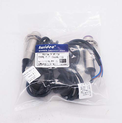 Twidec/1 Pair 0-20M Indoor Wall Mounted Photoelectric Beam Sensor NPN NO 18mm Photoelectric Sensor Switch Proximity Switch 2m line Length with Infrared Ray Beam E3F-20DNL-18