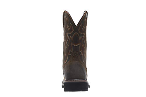Wolverine men's Rancher Steel Toe 10in Work Boot, Dk Brown/Rust, 9