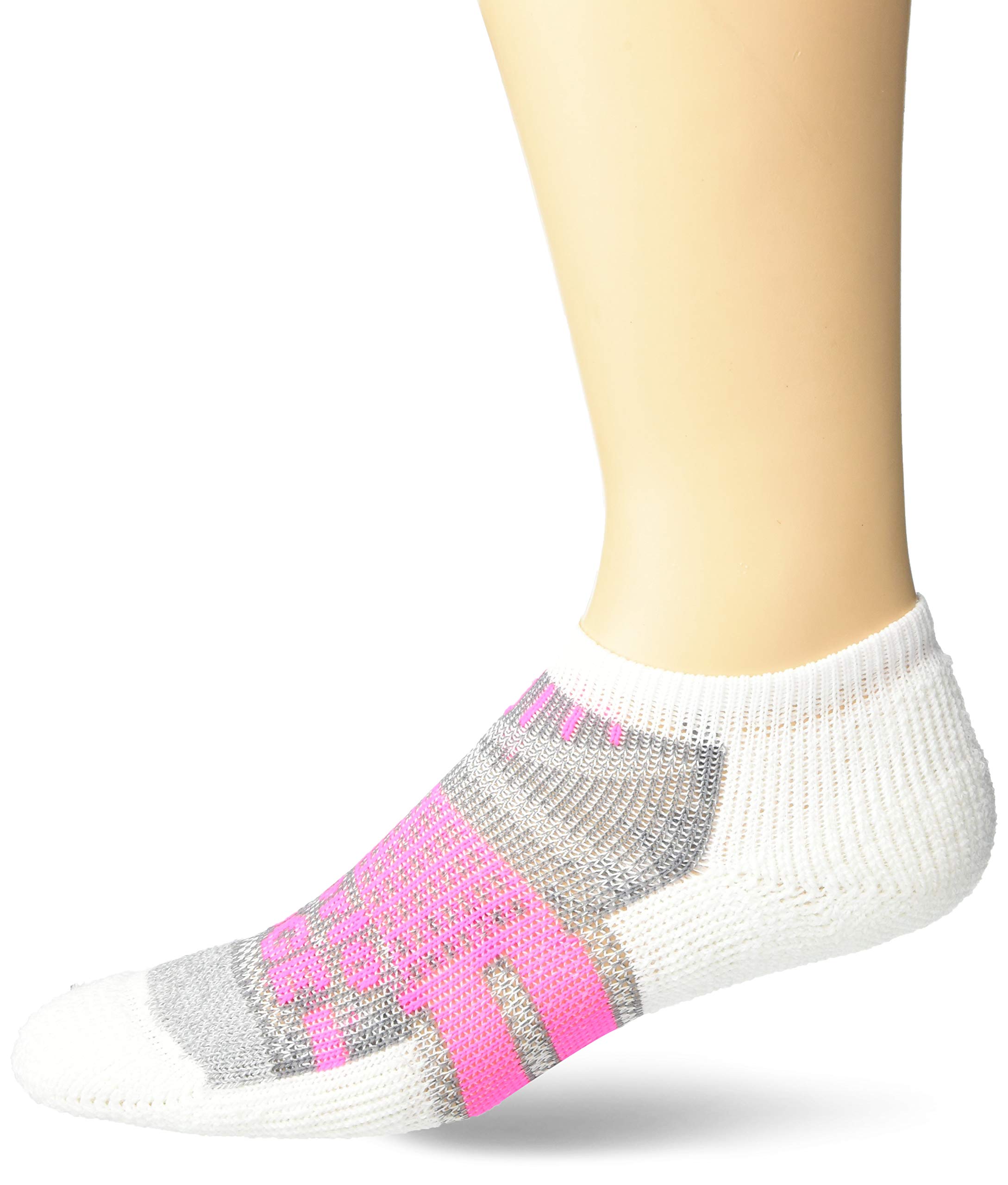 Thorlos VCMU Max Cushion Edge Court Low Cut Socks, Electric Pink/White, Medium