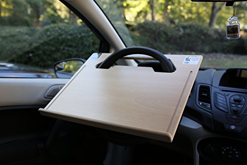Wheeldesk Executive Size (18 1/2" x 14 1/2") Car Table – E-book & Notepad Vehicle Desk - Mobile Office - Steering Wheel Mountable Desk - Portable Automobile Desk For Laptop Computer/iPad - Car Tray