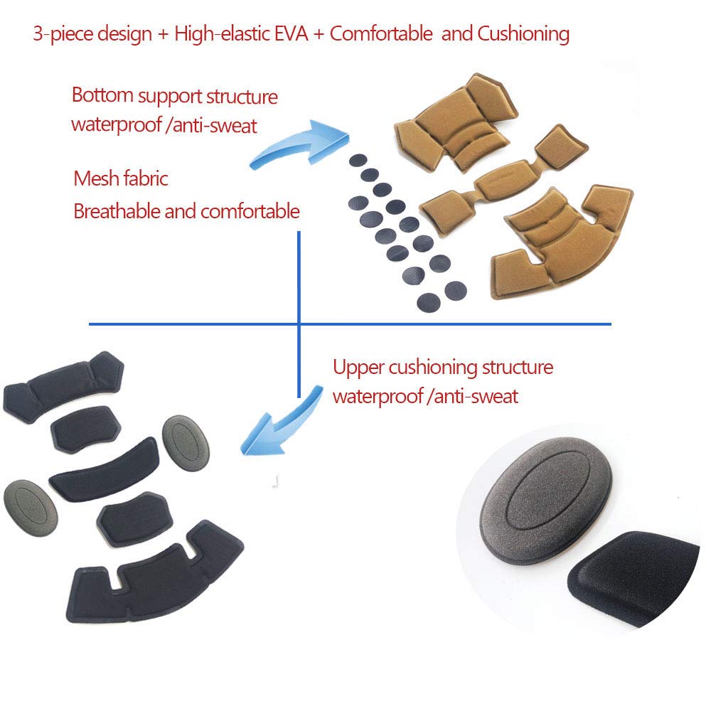Tactical Airsoft Helmet Pads FMA Internal Foam Protective Cushion Accessories Liner System for Fast MT MICH IBH AF ACH Outdoor Paintball Helmet