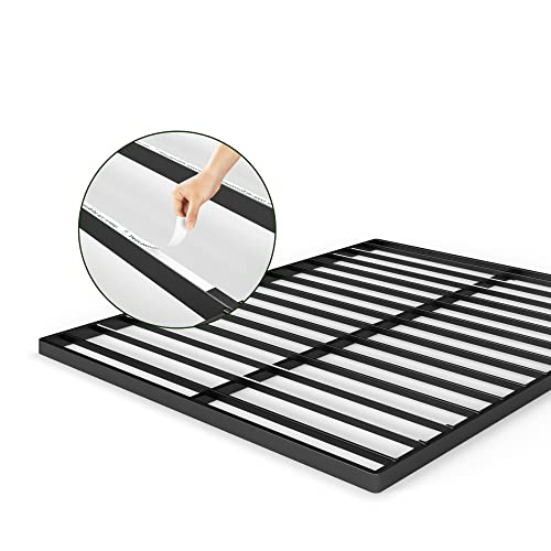 ZINUS Quick Lock Bunkie Board / Box Spring & Bed Slat Replacement / Metal Frame with Steel Slats / Easy Assembly, King, Bunkie Board only