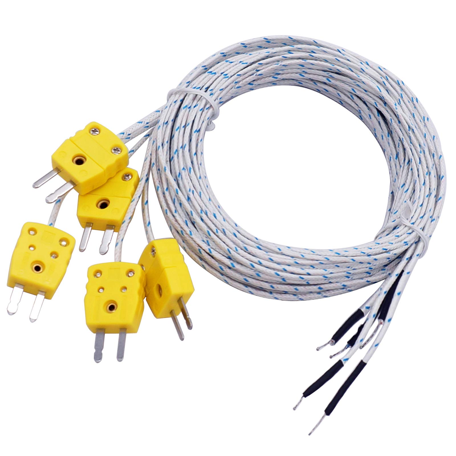 Twidec/5Pcs High Quality K-Type Mini-Connector Probe Thermocouple Temperature Sensor 3M Line Length Temperature Range: -50~400 °C(-58~752℉)