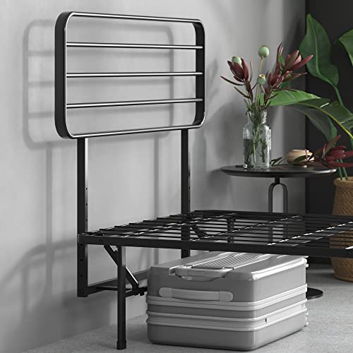 ZINUS SmartBase Mattress Foundation with Headboard / 14 Inch Metal Platform Bed Frame / No Box Spring Needed / Sturdy Steel Frame / Adjustable Headboard Height, Twin