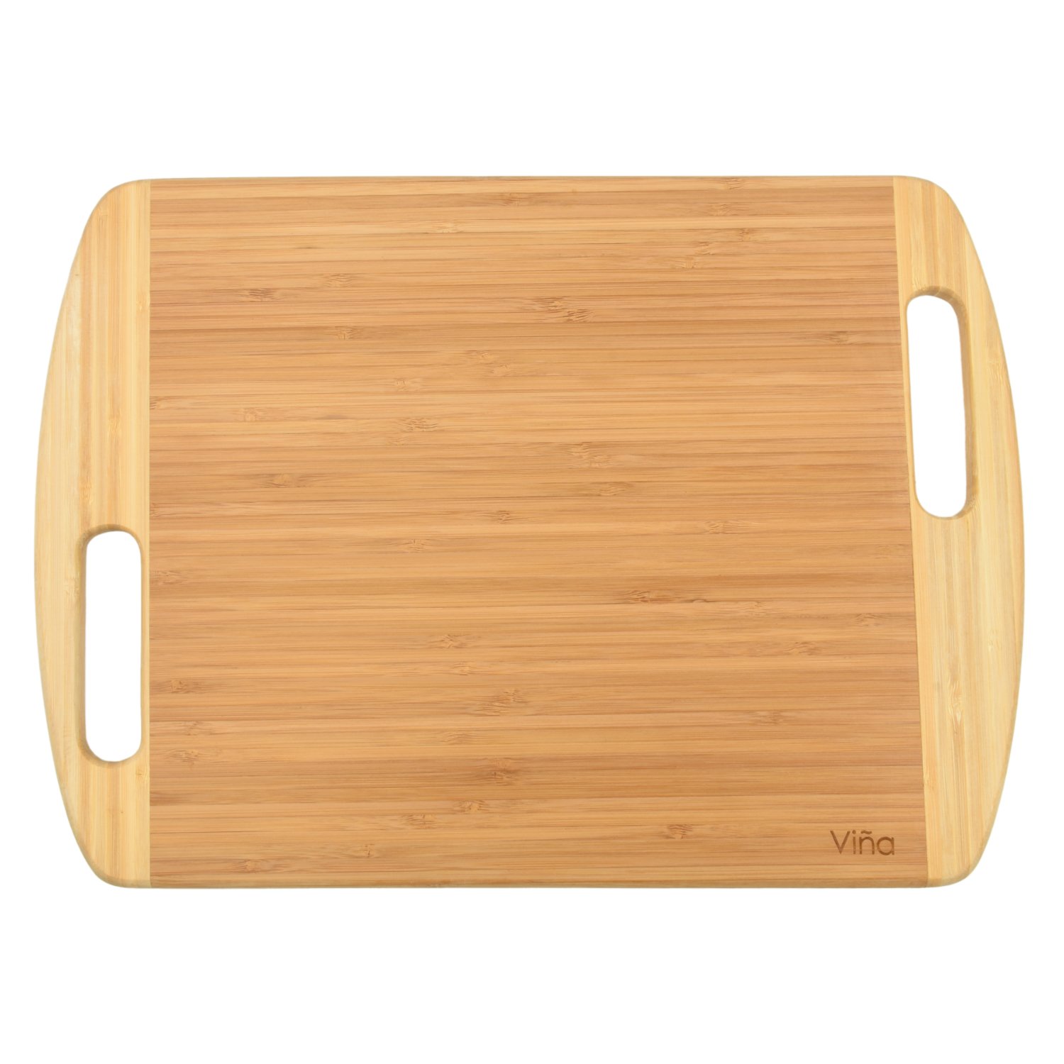 Vina Bamboo Cutting Board β Extra Large 16" x 11.5" Kitchen Chopping board Serving Platter with both sides handle, Eco-friendly