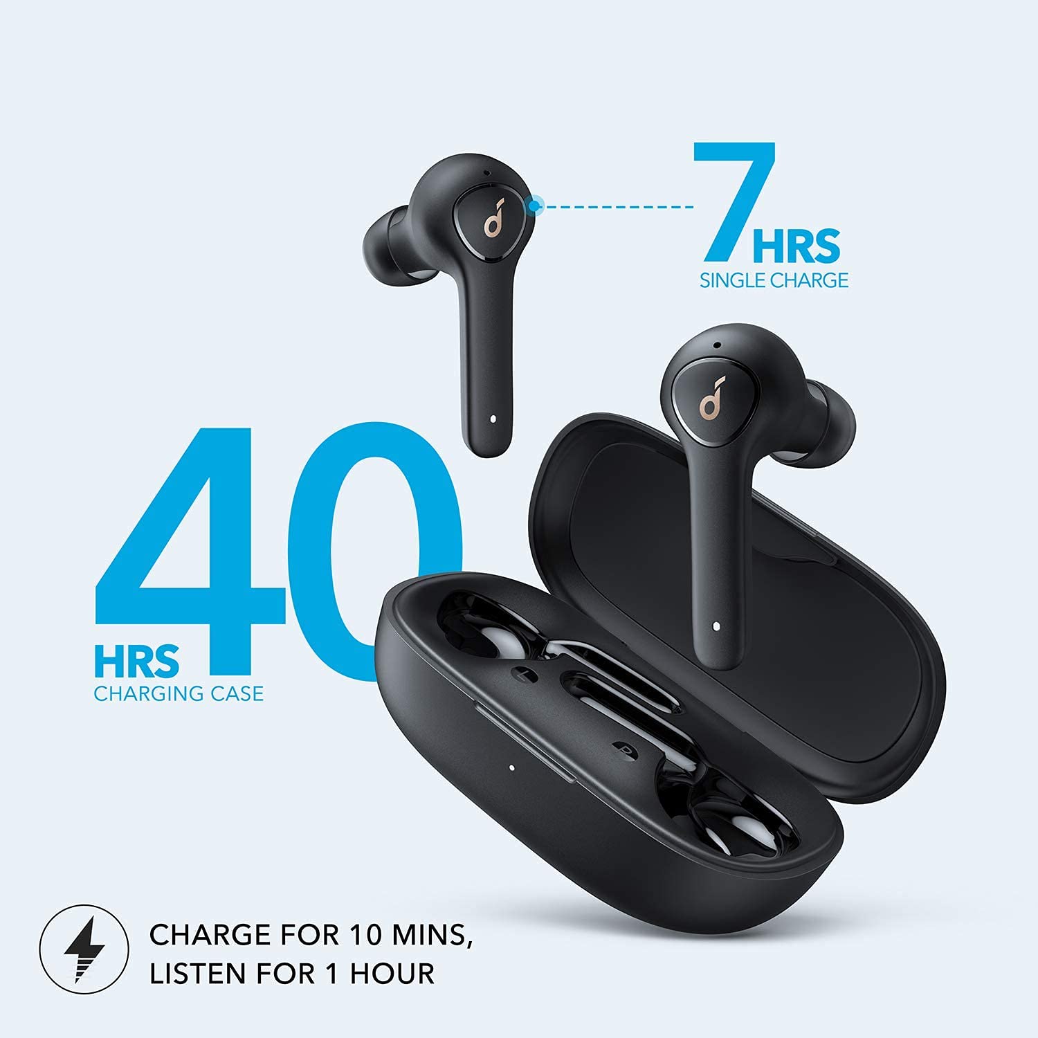 Soundcore Anker Life P2 True Wireless Earbuds with 4 Microphones, CVC 8.0 Noise Reduction, Graphene Driver, Clear Sound, USB C, 40H Playtime, IPX7 Waterproof, Wireless Earphones for Work(Renewed)