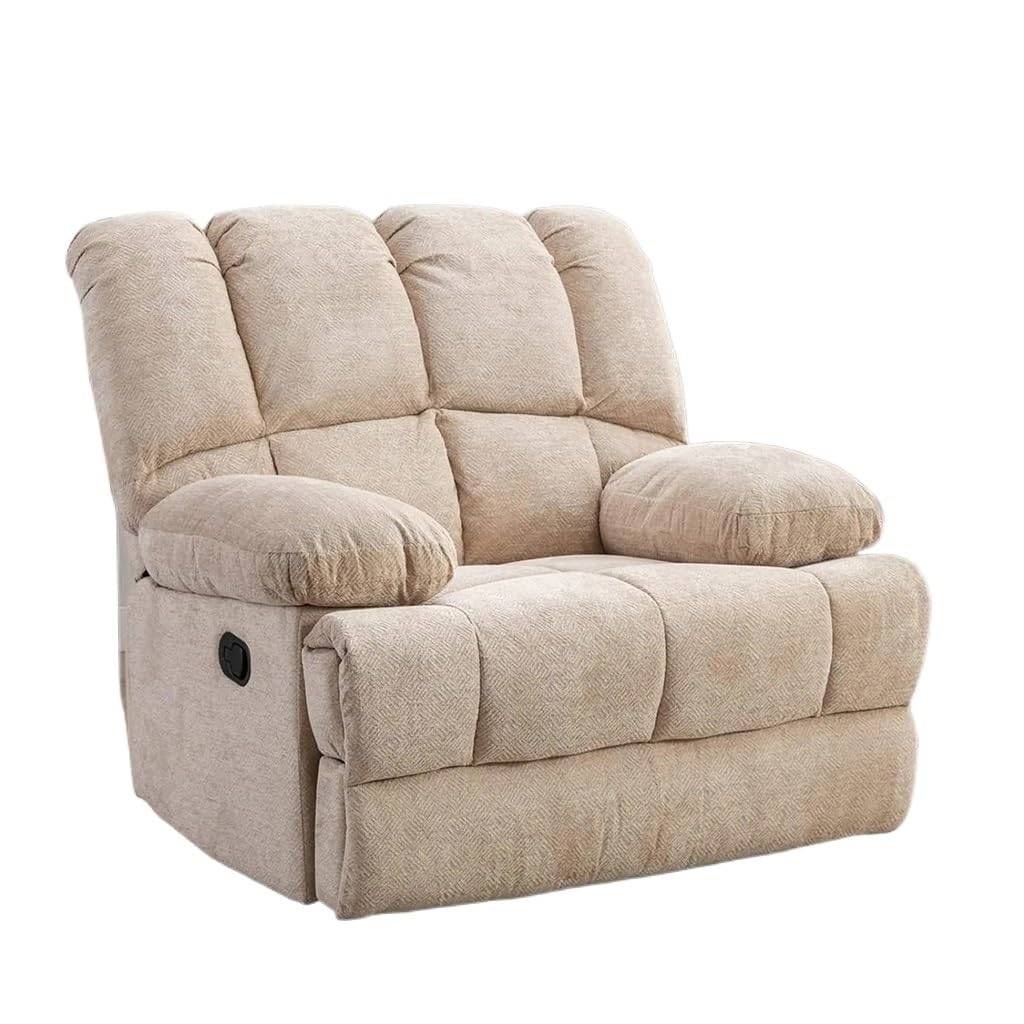 YTYZC Oversized Rocker Recliner Chair, Manual Recliner Single Sofa Couch, Soft Fabric Overstuffed Rocking Chair