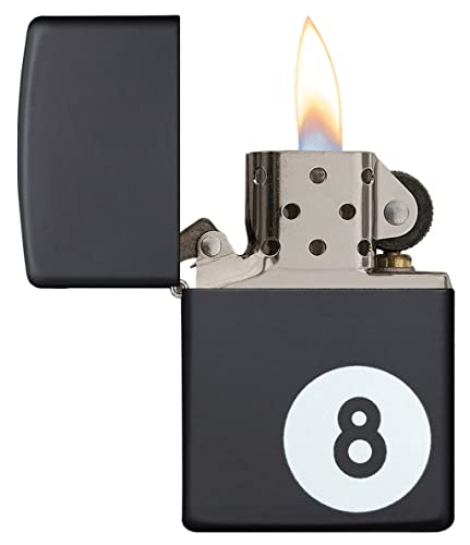 Zippo Eight Ball Pocket Lighter, Black Matte