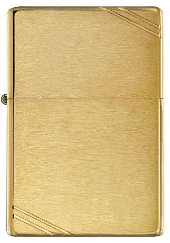 Zippo Vintage Brushed Brass with Slashes Pocket Lighter