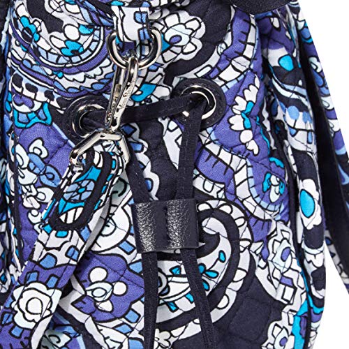 Vera Bradley Women's Cotton Mini Glenna Satchel Crossbody Purse, Deep Night Paisley, One Size
