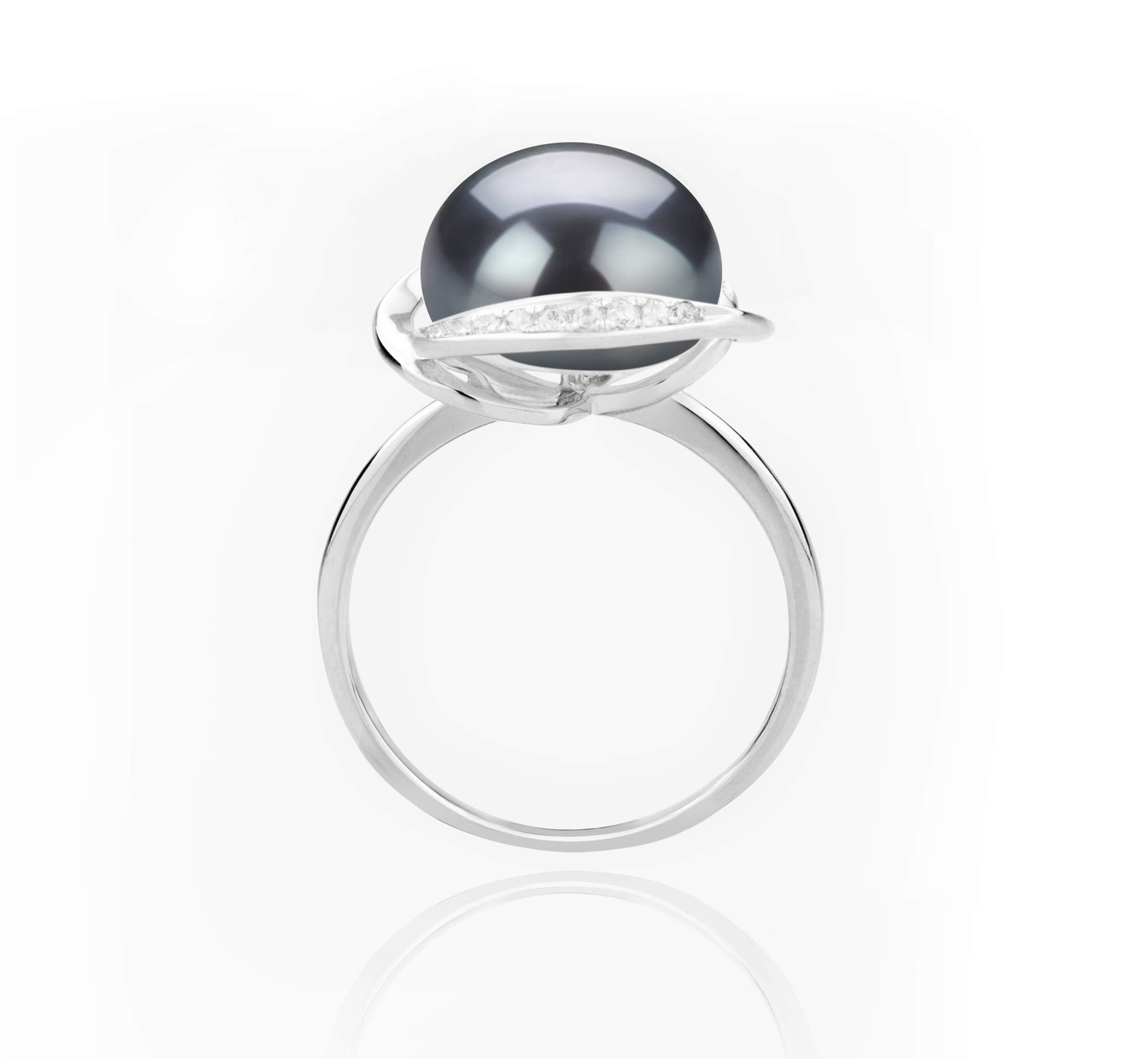 Wendy Black 11-12mm AAA Quality Freshwater 925 Sterling Silver Cultured Pearl Ring For Women - Size-6