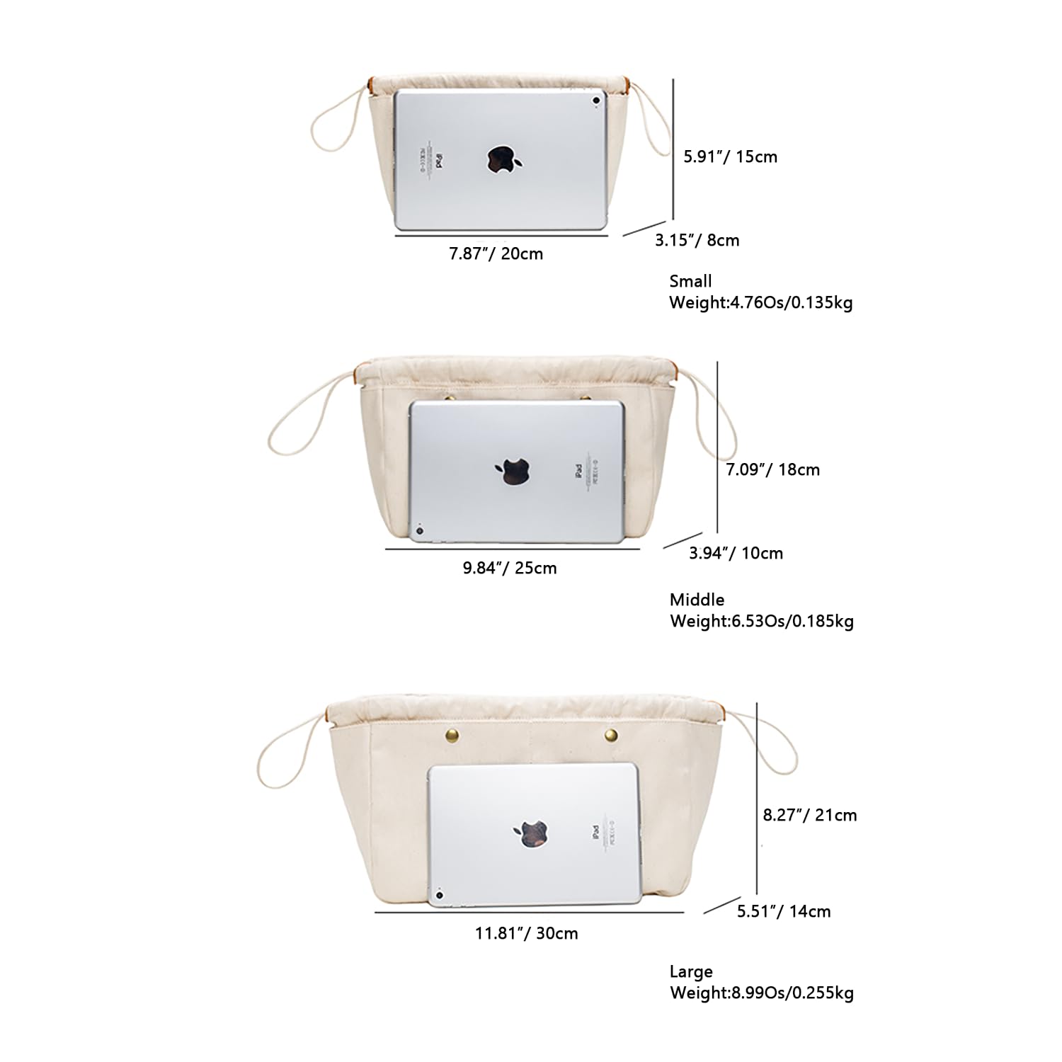 YONBEN Purse Organizer Insert, Easy Handbag organizer with Zipper, Inside Bag Divider & Tote Shaper Tote Bag in Bag Inside Purse Organizer (M)
