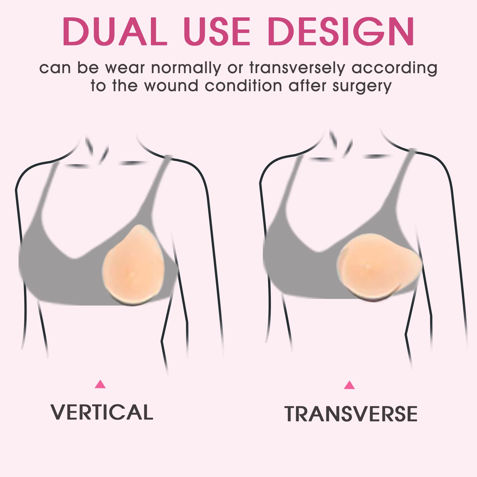 Vollence One Piece B+ Cup Classic Sleep Durable Side Silicone Breast Forms irregular Fake Boobs for Crossdresser Transgender