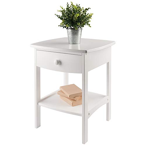 Winsome Wood Sasha Accent Table, White, 20 inches & Wood Claire Accent Table, White