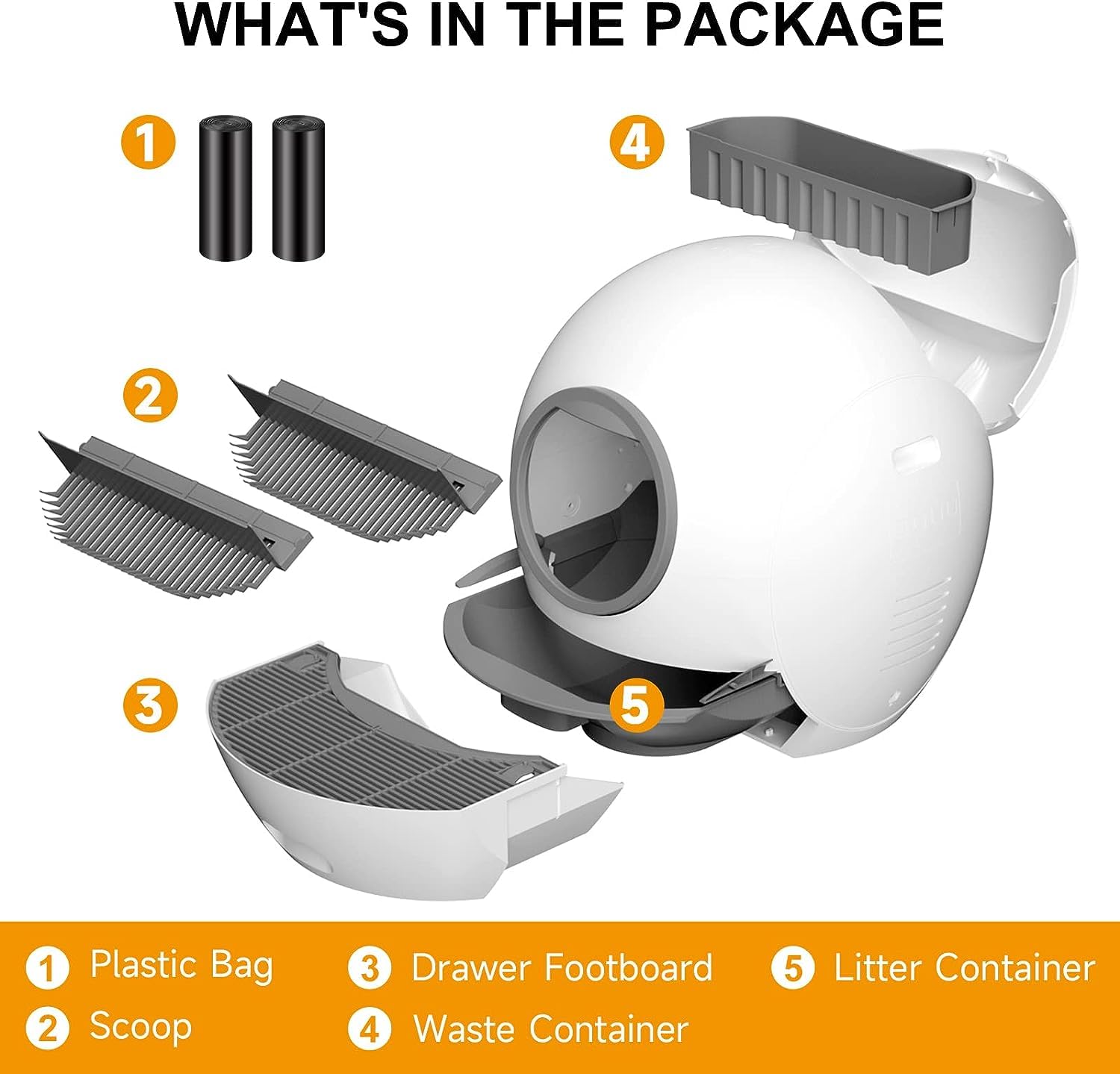YYSAIL Self-Cleaning Cat Litter Box Extra Large Smart Automatic Cat Litter Box with APP Control & Safe Alert & Smart Health Monitor, Odor Removal Cat Litter Box for Multiple Cats