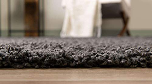 Unique Loom Solid Shag Collection Area Rug (10' x 13' 11" Rectangle, Graphite Gray)