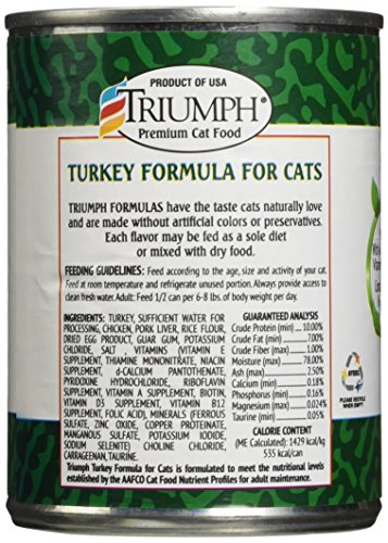 Triumph Turkey Canned Cat Food, Case Of 12, 13 Oz.