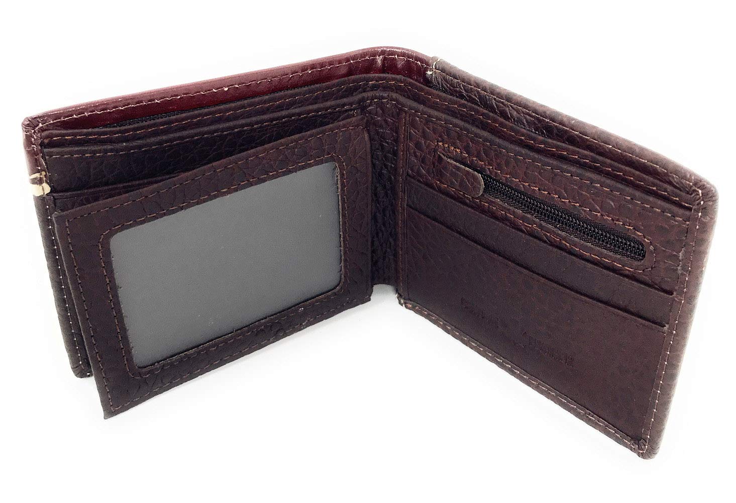 Western Genuine Leather Floral Tooled Horse Concho Mens Short Bifold Wallet in 2 colors (Coffee)