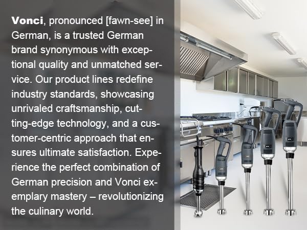 VONCI 750W Commercial Immersion Blender, Extra Heavy Duty Hand Blender with Variable Speed 8000-19000RPM, Handheld Stick Mixer with 20" SUS 304 Shaft, Commercial Emulsifier for Restaurant Kitchen.